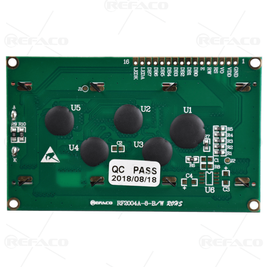 نمایشگر کریستال مایع کاراکتری REFACO LCD 4X20 CHARACTER,BLUE BACKLIGHT (TS2040) RF2004A-B/W-رفاء ...